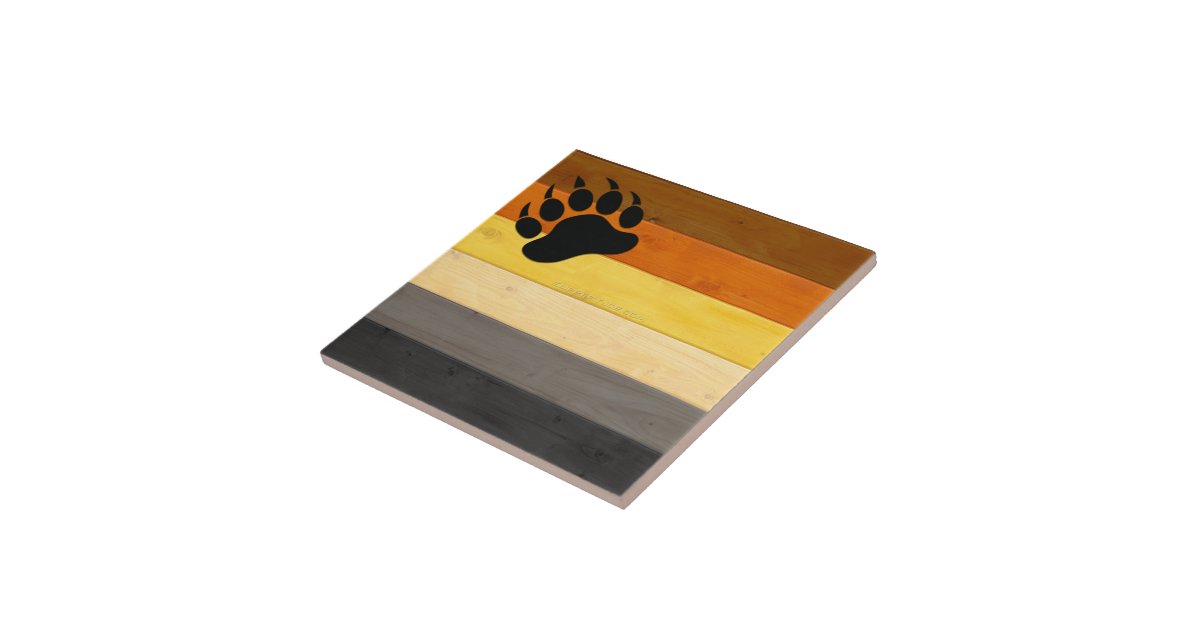 SlipperyJoe's Bear Pride flag wooden floor texture Tile | Zazzle
