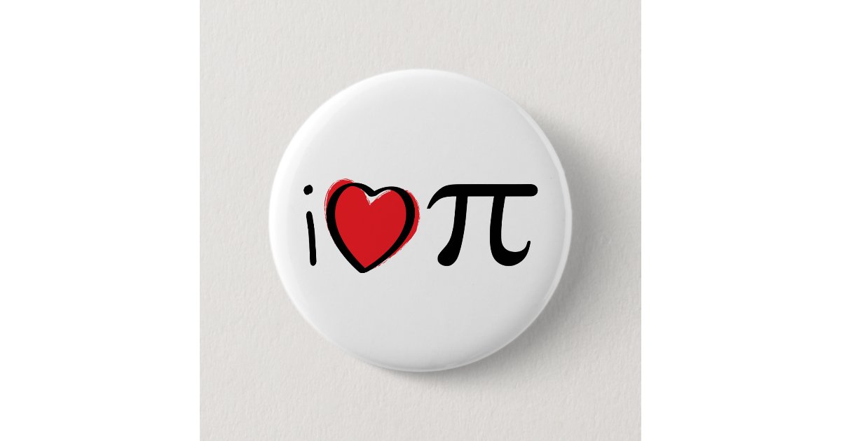 Slogan i love pi puts hartje. Ik hou van pi. 6 Cm Round Badge | Zazzle