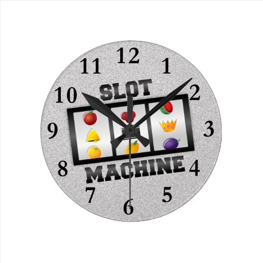 SLOT MACHINE ROUND CLOCK | Zazzle.co.uk
