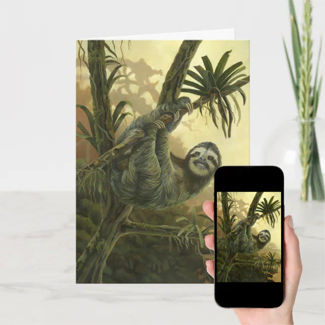 Sloth Greeting Card | Zazzle