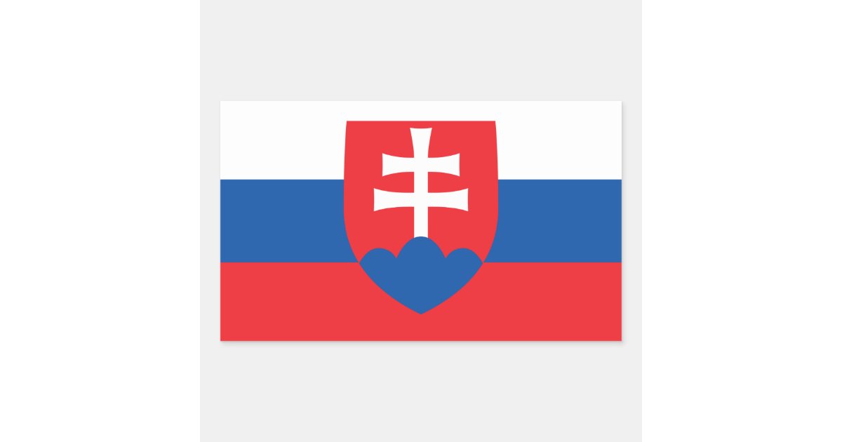 Slovak Flag & Coat of Arms, Flag of Slovakia Rectangular Sticker | Zazzle