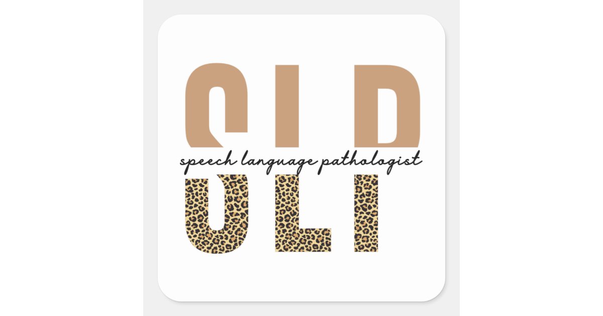 SLP cheetah print Speech language pathologist gift Square Sticker | Zazzle