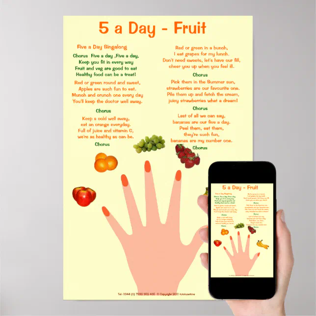 small 5 a day poster | Zazzle