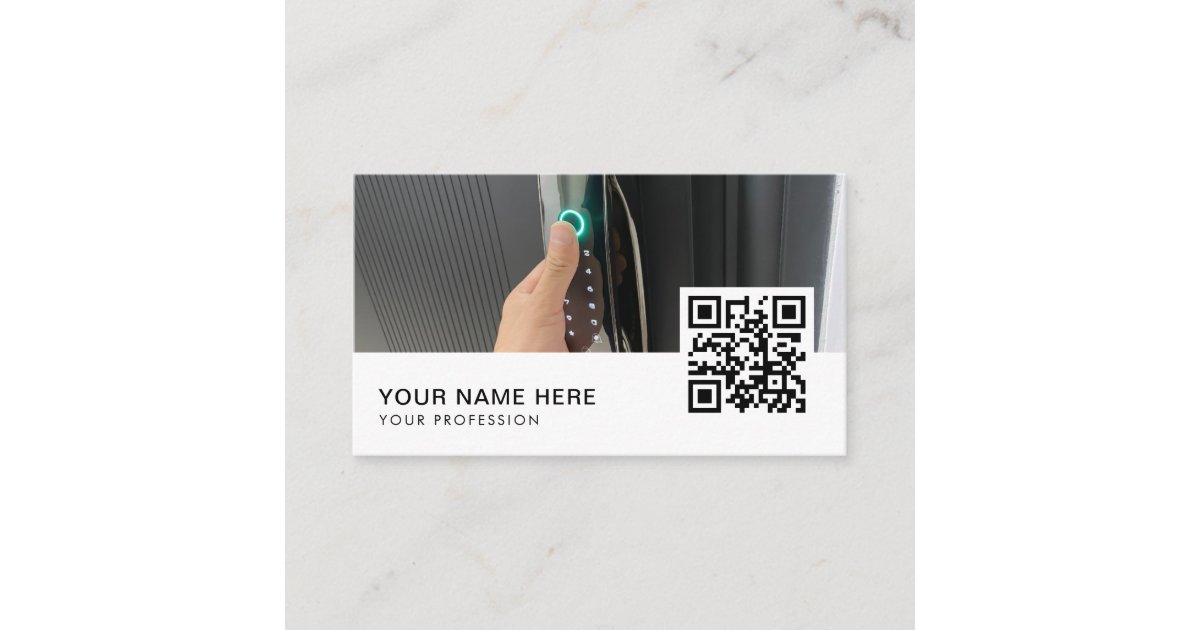 smart door lock QR Code Business Card | Zazzle