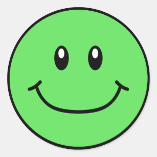 Green Happy Face Stickers & Labels | Zazzle UK