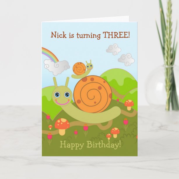 Snail Birthday Cards | Zazzle UK