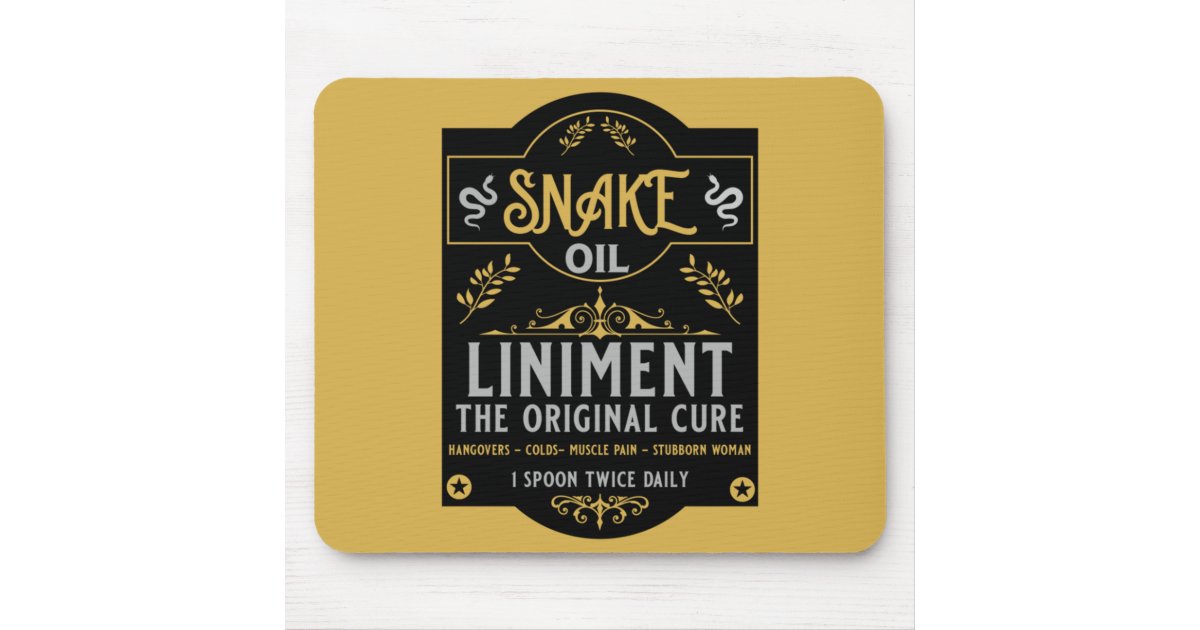 Snake oil salesman funny gifts for sales people mouse mat | Zazzle