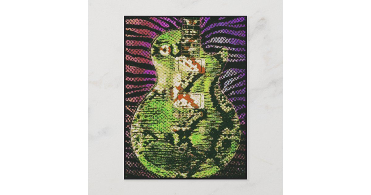 Snake Skin Guitar Postcard | Zazzle