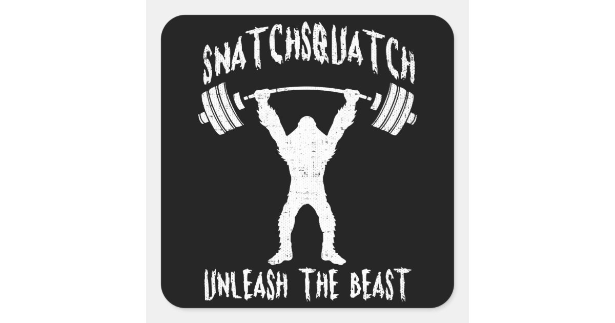 Snatchsquatch, Cartoon Big Foot, Beast, Funny Gym Square Sticker | Zazzle