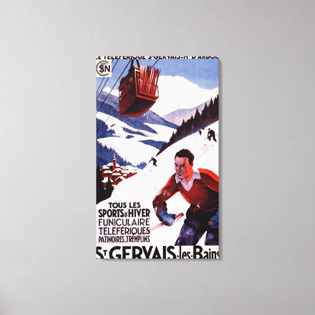 SNCF Railway Cable Car Promo Poster Canvas Print | Zazzle