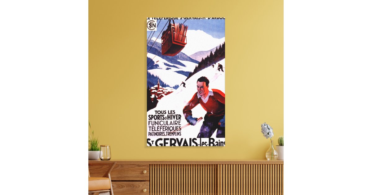 SNCF Railway Cable Car Promo Poster Canvas Print | Zazzle