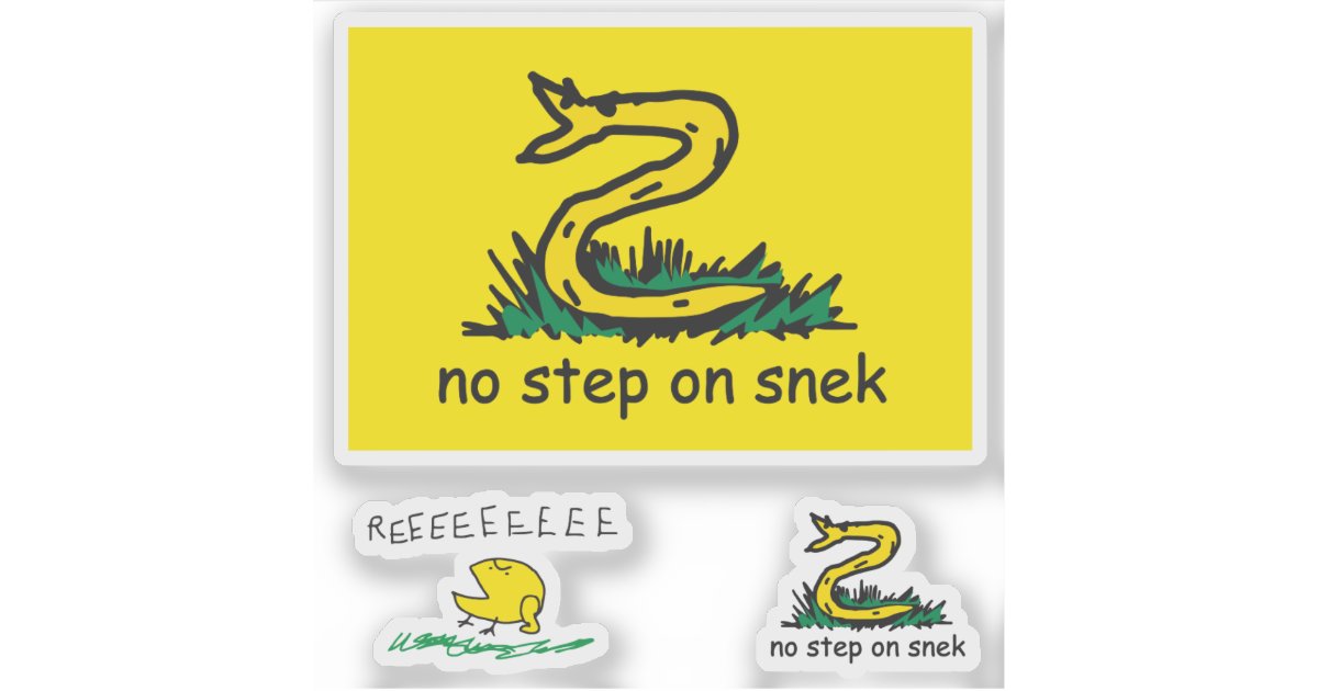 Snekright gadsden flag parody meme no step on snek | Zazzle