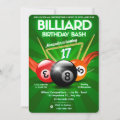 Snooker Pool Table Billiards Birthday Party Invitation | Zazzle