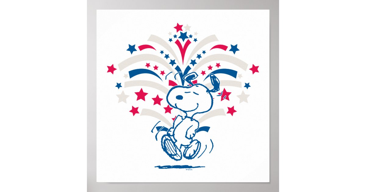 Snoopy 4th of July Dance Poster | Zazzle