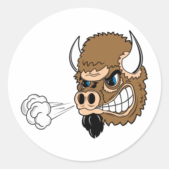 Snorting Bull Classic Round Sticker | Zazzle.co.uk