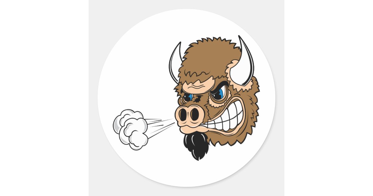 Snorting Bull Classic Round Sticker | Zazzle