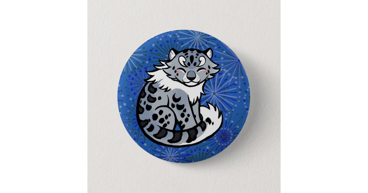 Snow Leopard 6 Cm Round Badge | Zazzle