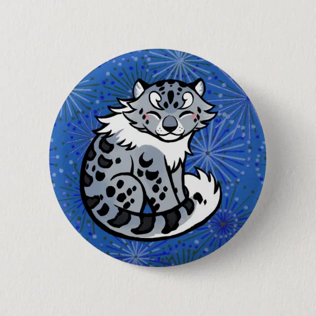 Snow Leopard 6 Cm Round Badge | Zazzle