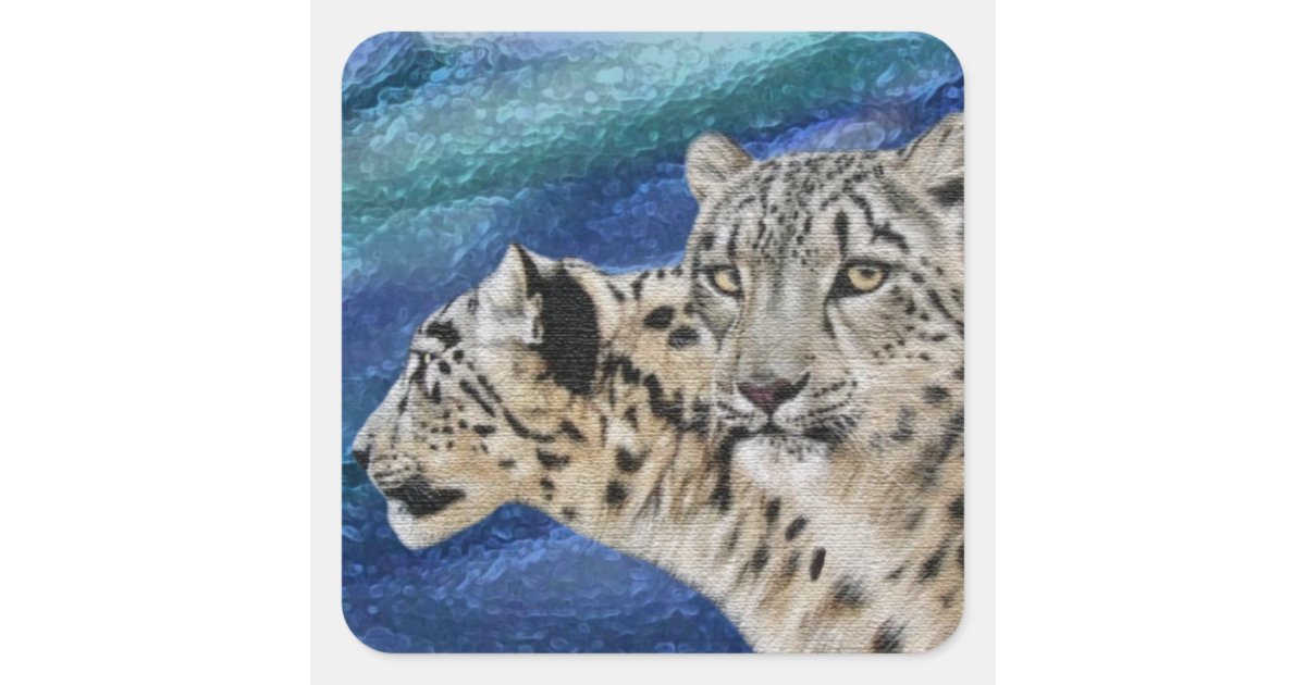 Snow Leopard Habitat Stickers | Zazzle