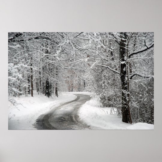 Snow Scene Art Print Poster | Zazzle.co.uk