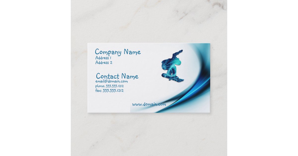 Snowboard Design Business Card | Zazzle