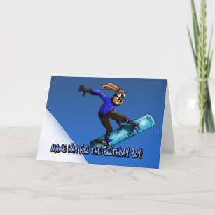 Snowboarding Birthday Cards | Zazzle UK