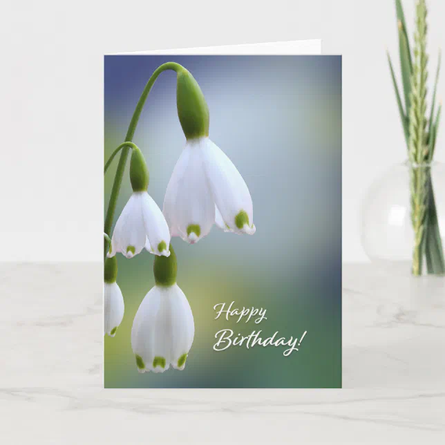 Snowdrops Happy Birthday Card | Zazzle