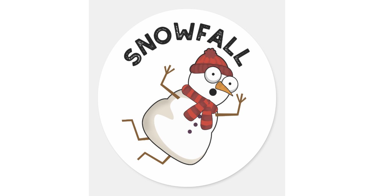 Snowfall Funny Snow Puns Classic Round Sticker | Zazzle