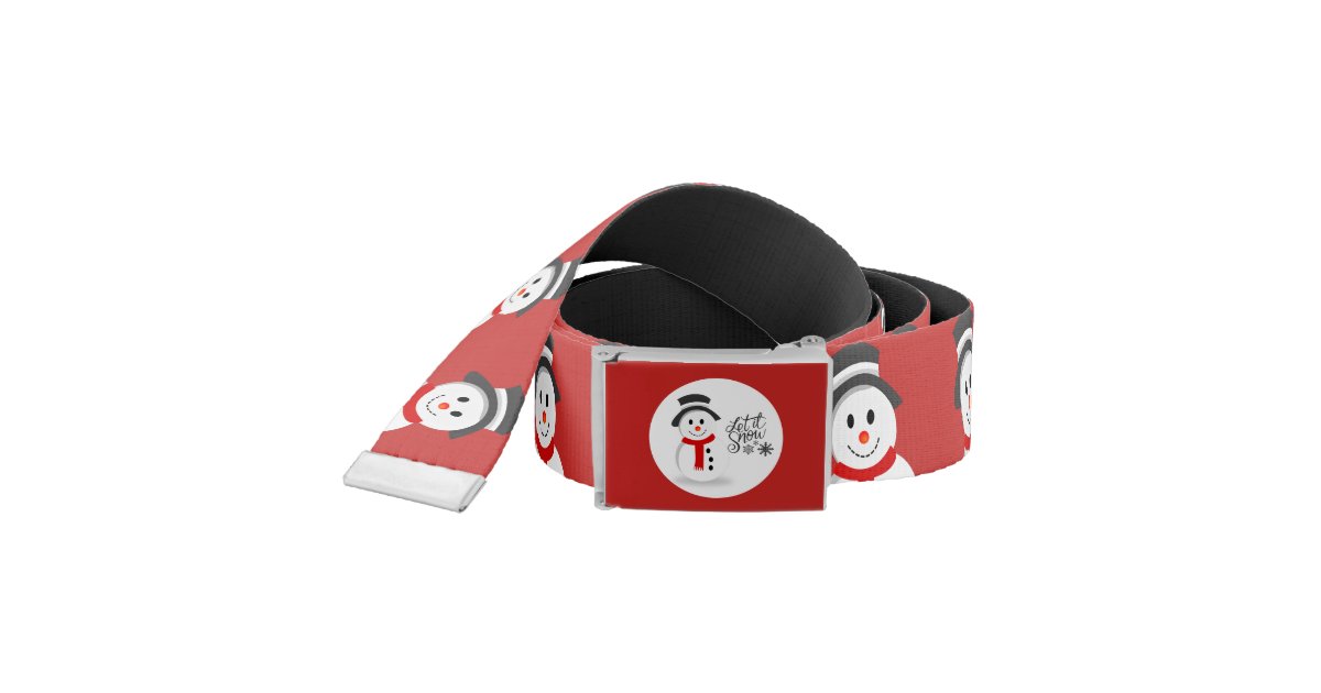Snowman Pattern Christmas Belt | Zazzle
