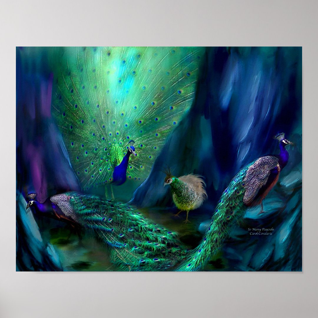 So Many Peacocks Art Poster/Print Poster | Zazzle