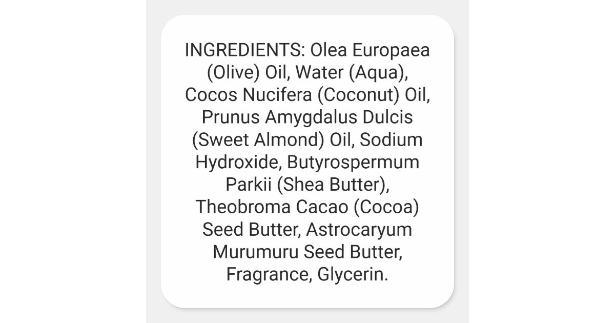 Soap or Skincare Ingredient Listing Product Label | Zazzle