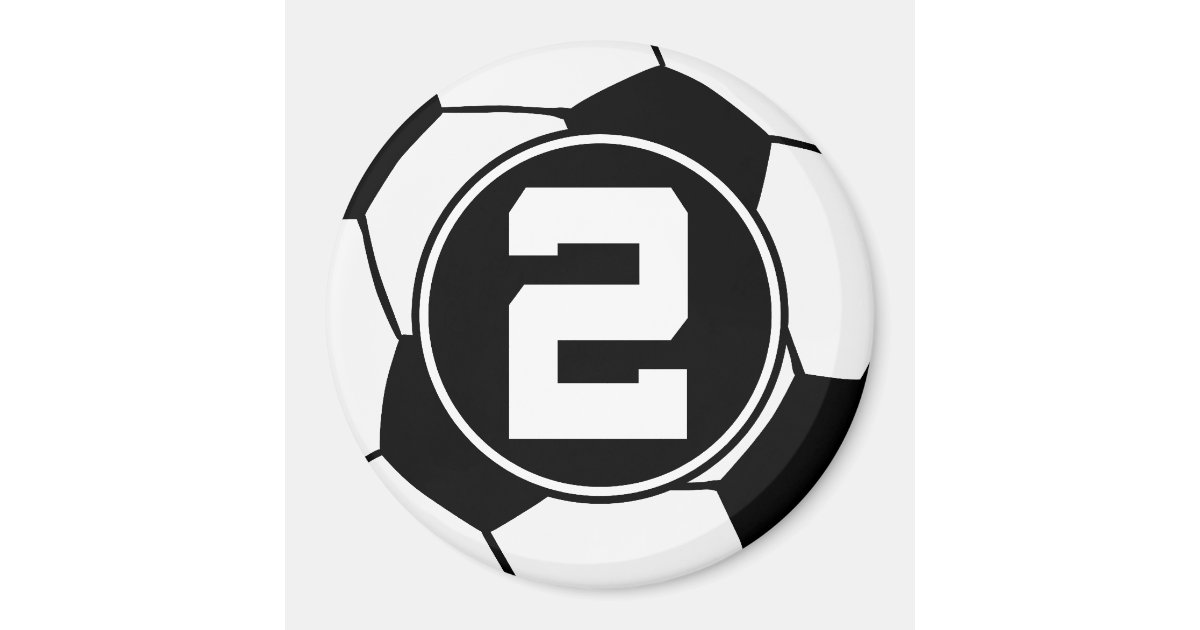 Soccer Ball Player Number 2 Stocking Stuffer Magnet | Zazzle