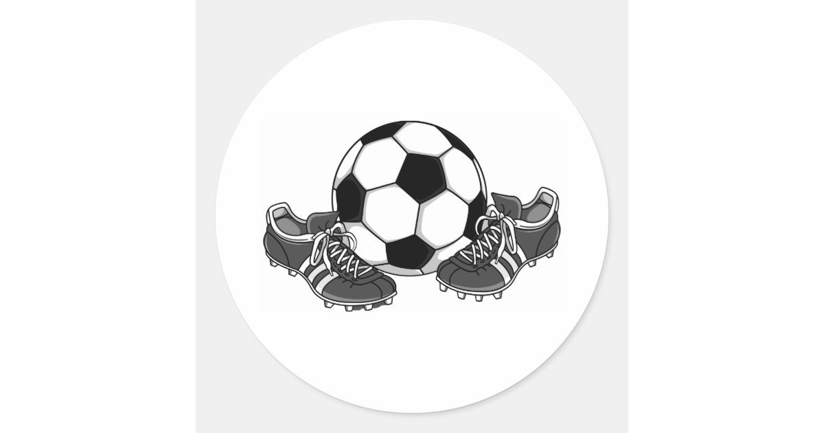 Soccer Ball Shoes Classic Round Sticker | Zazzle