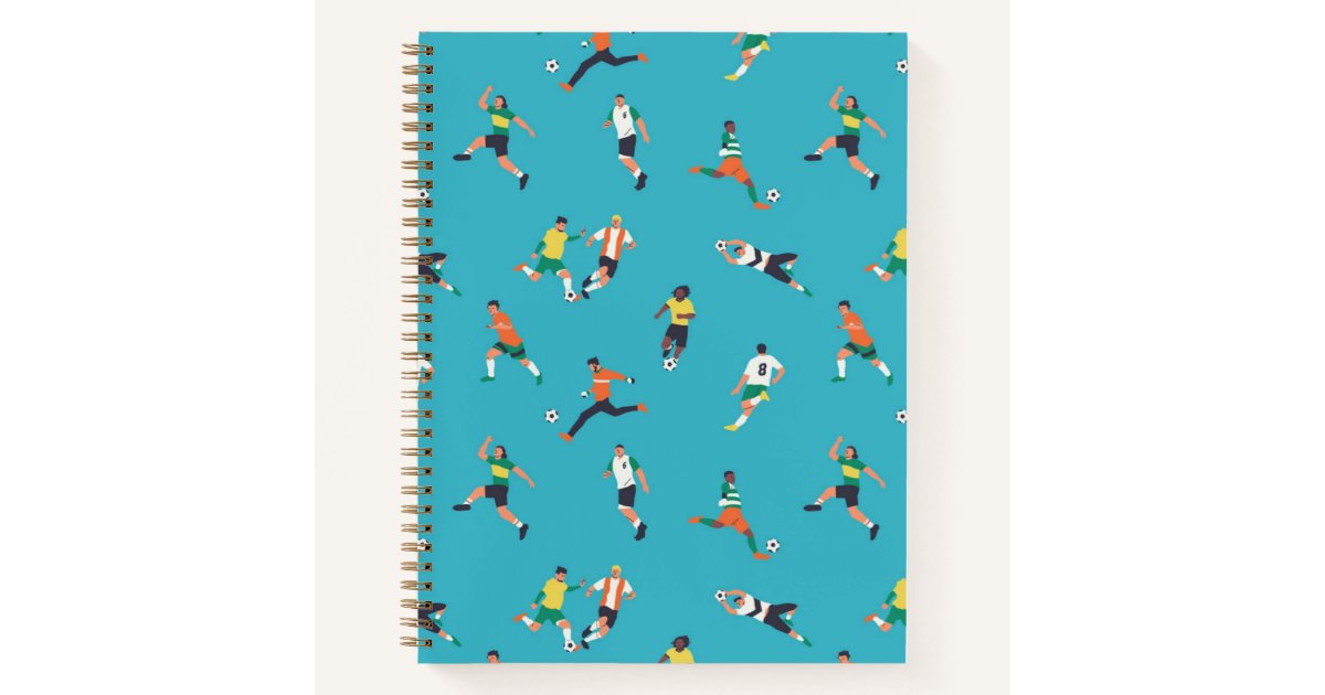 Soccer Player Pattern Notebook | Zazzle