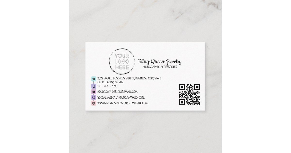 Social Media Icons Script Generic Qr Code Business Card | Zazzle