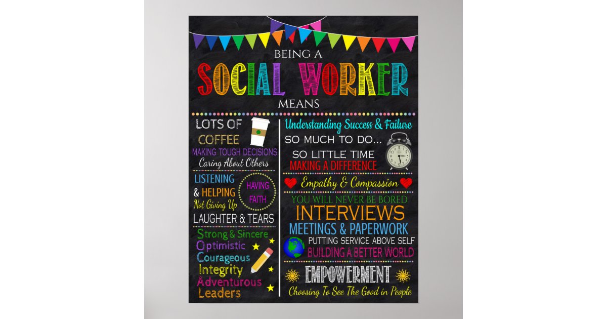 Social Worker Inspirational Art Poster | Zazzle