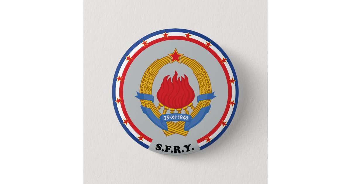 Socialist Federal Republic of Yugoslavia Emblem 6 Cm Round Badge | Zazzle