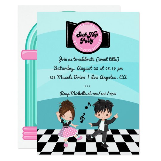 Sock Hop Party Invitation | Zazzle.co.uk