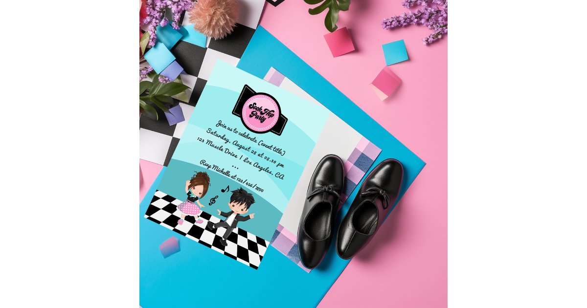 Sock Hop Party Invitation | Zazzle