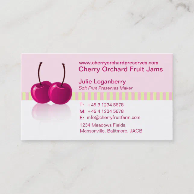 Soft fruit jam / preserve company business card | Zazzle