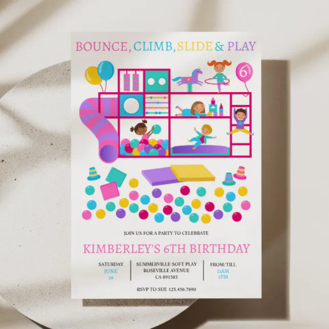Soft Play Jungle Gym Birthday Party Invitation | Zazzle