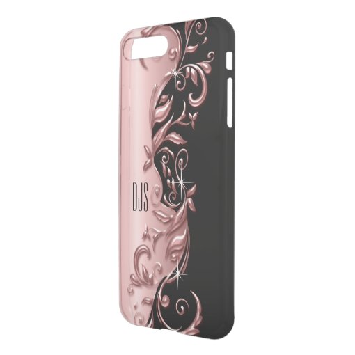 Soft Rose Gold Ornate Design | Monogram Uncommon iPhone Case | Zazzle