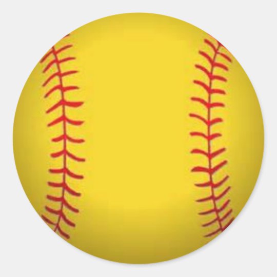 Softball Classic Round Sticker | Zazzle.co.uk