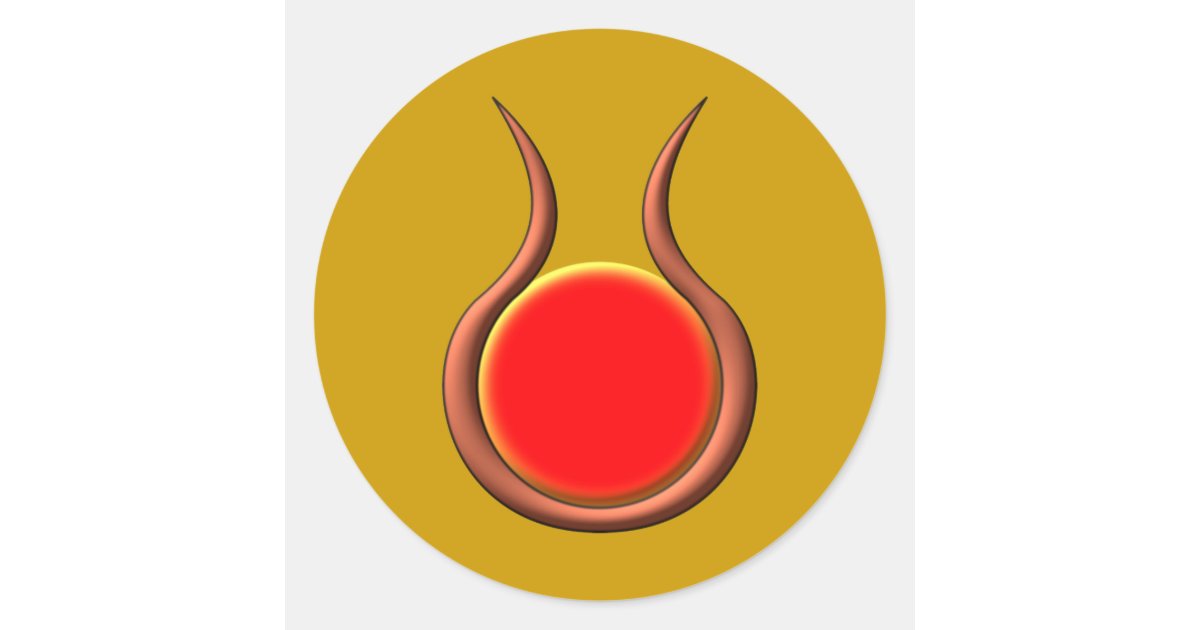 solar disk Hörner sun disk horns Classic Round Sticker | Zazzle