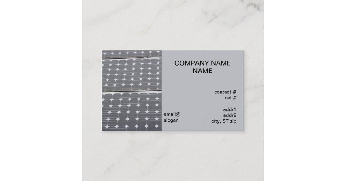 solar panel business card | Zazzle