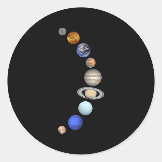 Solar System Planet Planets Classic Round Sticker | Zazzle