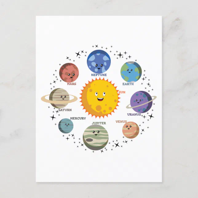 Solar System Planets Outer Space Galaxy Universe Postcard | Zazzle