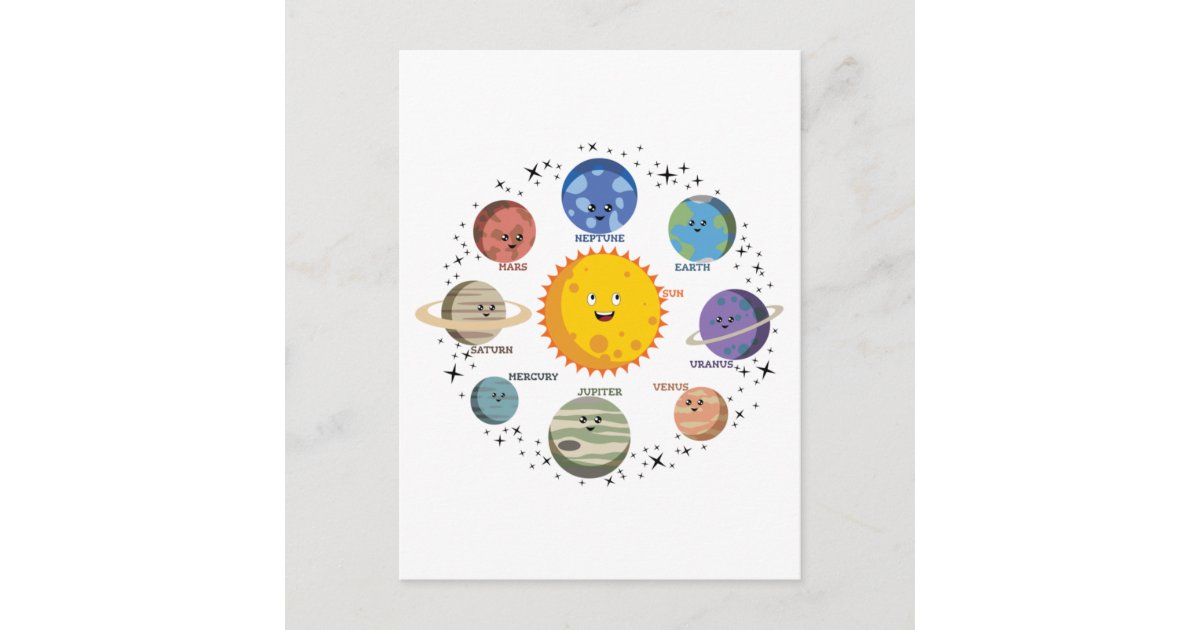Solar System Planets Outer Space Galaxy Universe Postcard | Zazzle