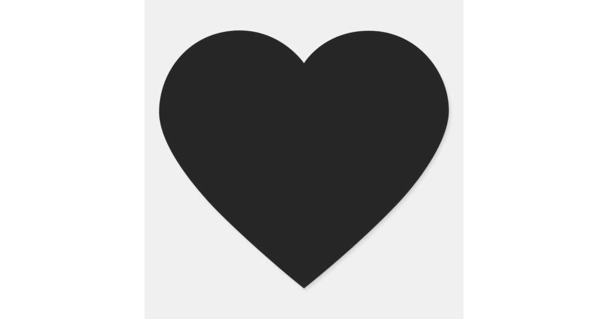 Solid Black Heart Sticker | Zazzle