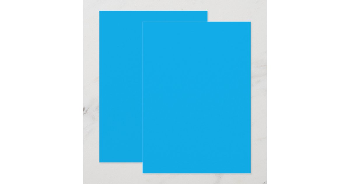 Solid Cyan Blue Background Invitation | Zazzle